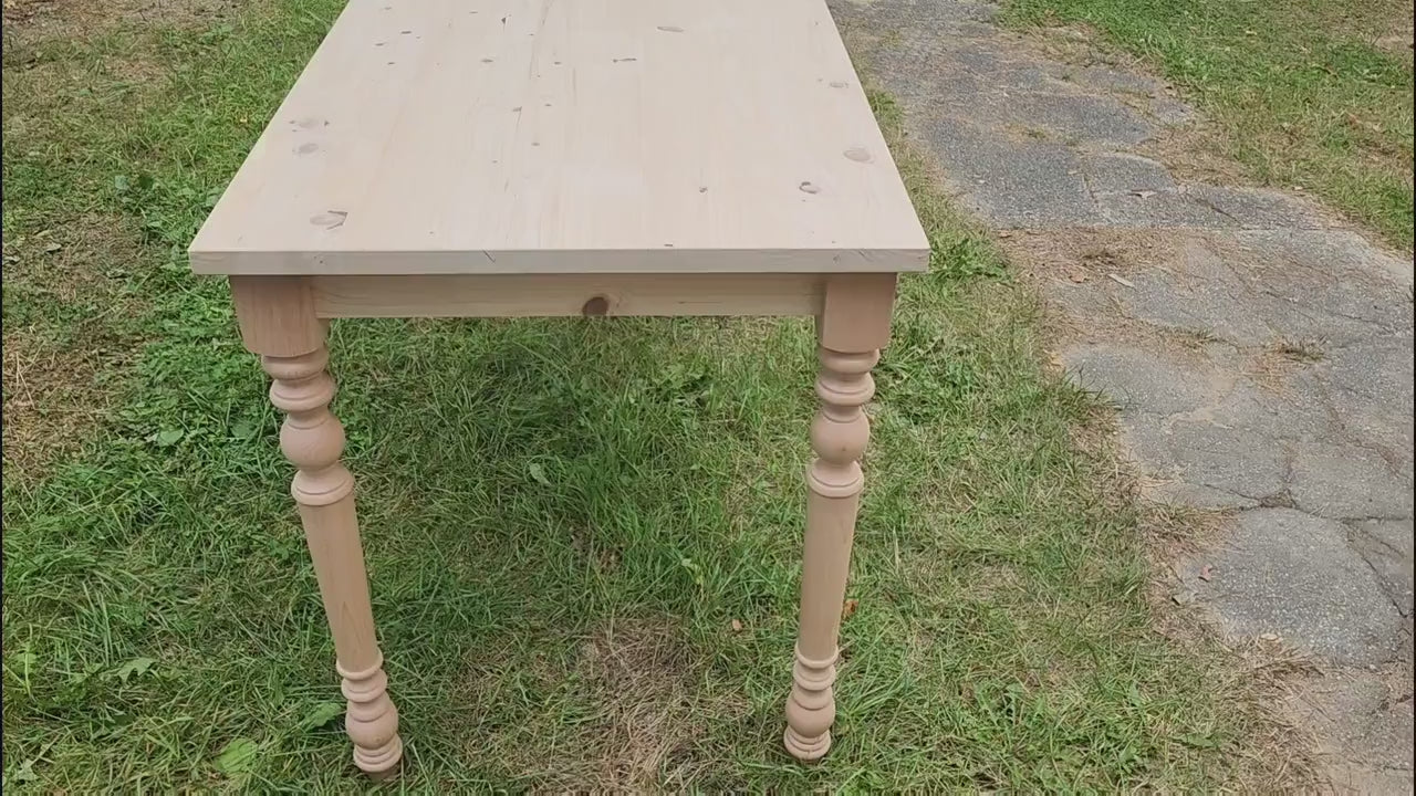 Country Farmhouse Harvest Dining Table Kit - Unfinished Reclaimed Pine